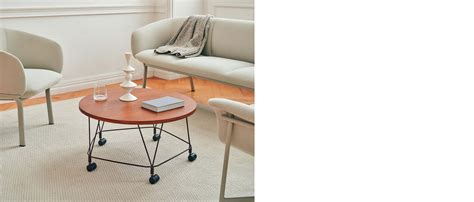 Table Basse Ronde Dotée De Roulette Pental