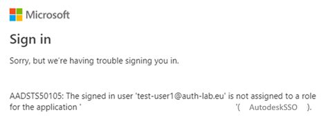 AADSTS The Signed In User Username Is Not Assigned To A Role For The Application