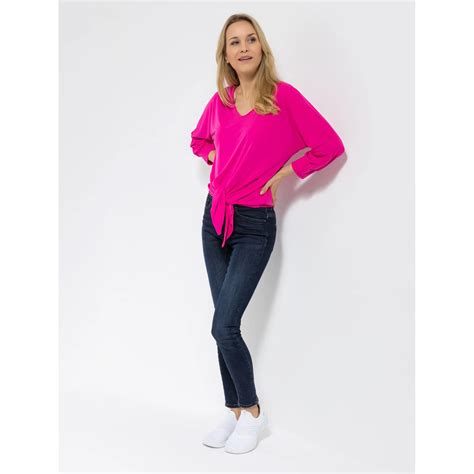 B Ware KIM CO Shirt Arm Brazil Knit Jersey Knoten Detail QVC De