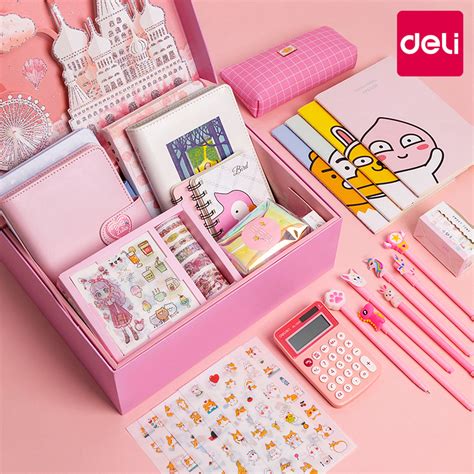 得力文具套装礼盒用品网红文具初中生小学生学习用品儿童礼品生日礼物少女心大礼包六一儿童节奖品福袋盲盒虎窝淘