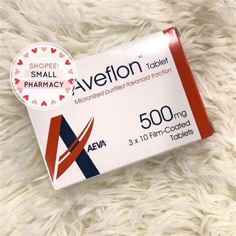 Aveflon [ Generic Daflon ] Micronized Purified Flavonoid Fraction 500mg