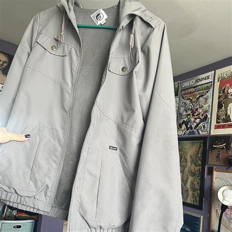 Volcom Lightweight Grey Rain Jacket Rainjacket Depop