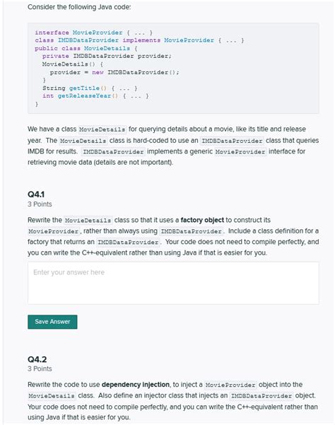 Solved Consider The Following Java Code Interface Movie