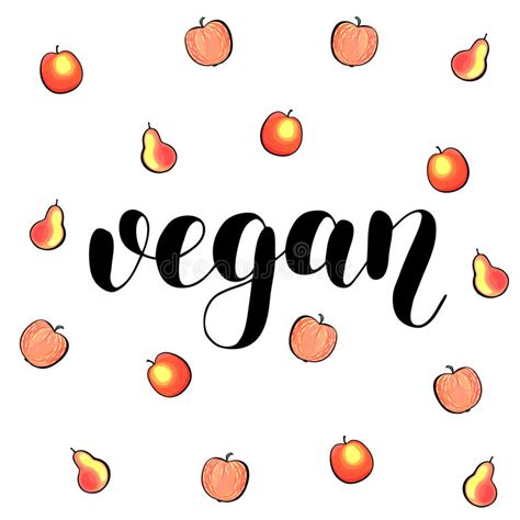 Vegan Brush Lettering Vector Stock Illustration For Card Stock Vector