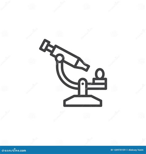 Microscope Outline Icon Stock Vector Illustration Of Design 120970159