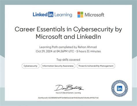 Rehan Ahmad On Linkedin Cybersecurity Linkedinlearning Microsoft Informationsecurity