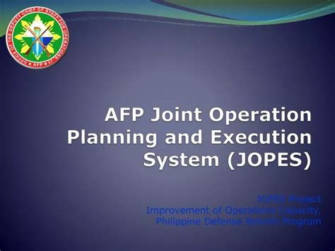 Ppt Afp Joint Operation Planning And Execution System Jopes