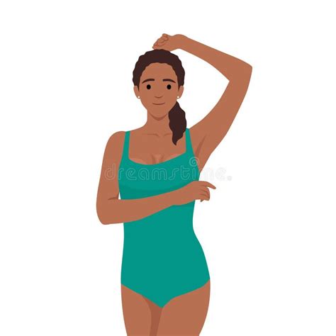 Modern Woman In A Bathing Suit Stock Illustration Illustration Of