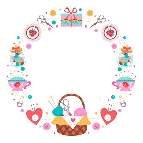 Premium Vector Sewing Frame In Flat Design