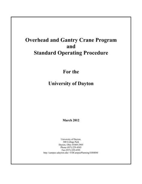 Crane Program And Sop Pdf