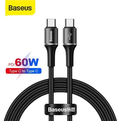 Baseus Kabel Data Halo Type C To Type C 60w 3a Super Fast Charging Pd