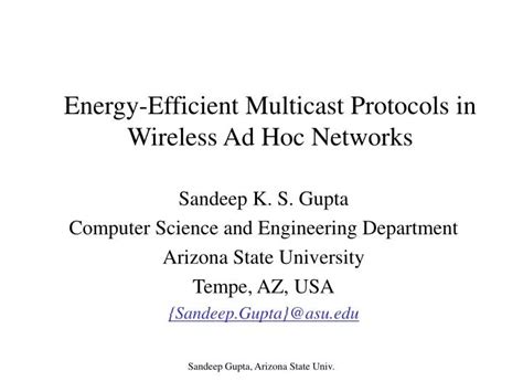 Ppt Energy Efficient Multicast Protocols In Wireless Ad Hoc Networks