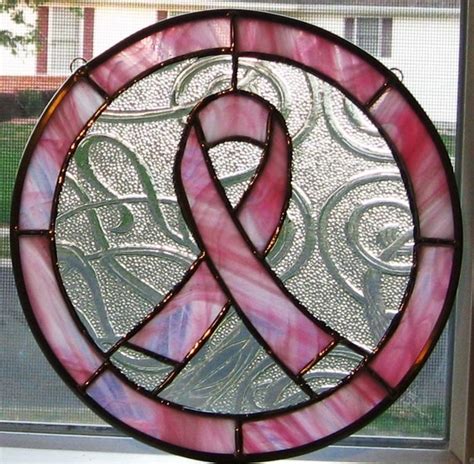 Breast Cancer Awareness Stained Glass Ribbon By Groepperglass