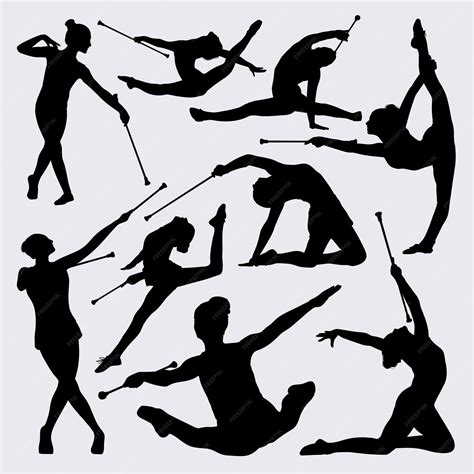 Baton Twirling Silhouette