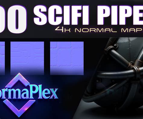 Artstation Ultimate Sci Fi Pipe Normal Map Displacements Pack 100