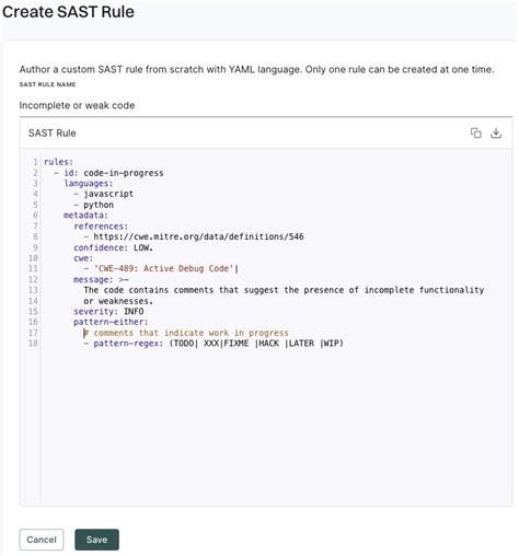 create a sast rule endor labs docs
