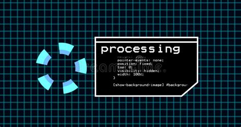 Programing Coding Process On Terminal Control Panel Data Processing Panel With Grid Line Stock