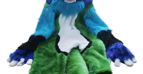 Detailed Blue Green Husky Fursuit Mascot Adults Outfit Costume Fursuit