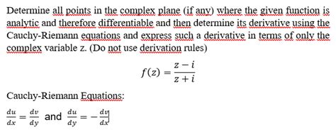 Solved Determine All Points In The Complex Plane If Any Chegg