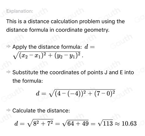 Solved Calculate The Distance Between The Points J 40 And E47 In Solved Calculate The Distance Between The Points J 40 And E47 In
