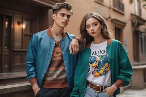Young Couple Modeling Characters Premium Ai Generated Image