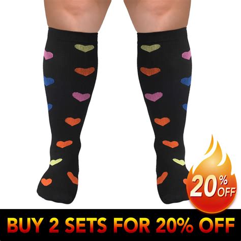 1 Pairs Cute Big Calf Compression Socks For Man And Woman 20 30 Mmhg