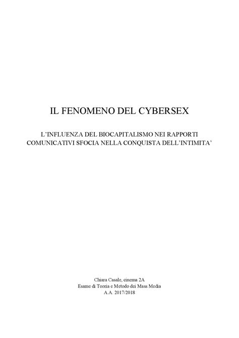 Cybersex La Tecnologia Invade Lintimità Docsity