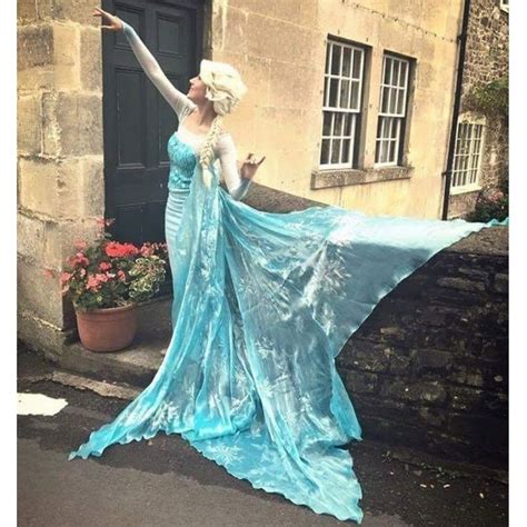 J711 Movies Frozen Snow Queen Elsa Cosplay Costume Dress Custom Tailor Handmade