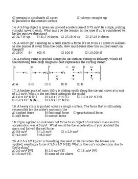 60 Multiple Choice FINAL EXAM GRADE 11 PHYSICS Final Exam Physics W