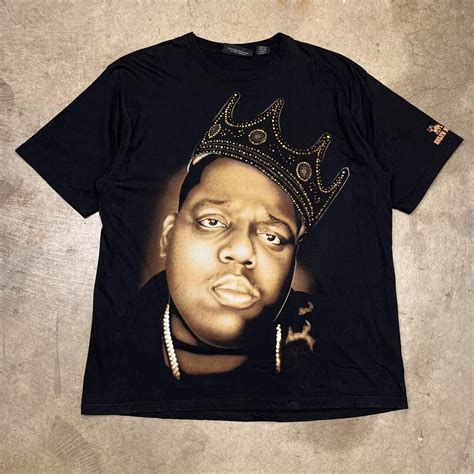 Vintage Biggie Smalls Notorious Big Print Rap Tee Bla Gem