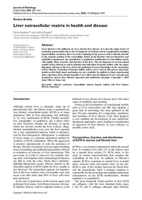 Pdf Liver Extracellular Matrix In Health And Disease