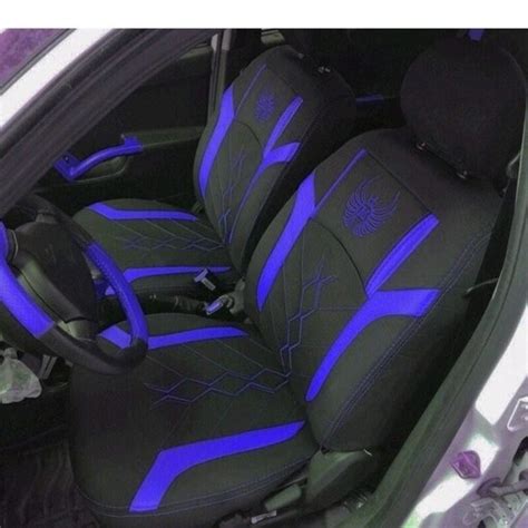 خرید و قیمت روکش صندلی ساینا مشکی آبی جنس برزنت جودون ضخیم یکسال گارانتی الگو فابریک ترب