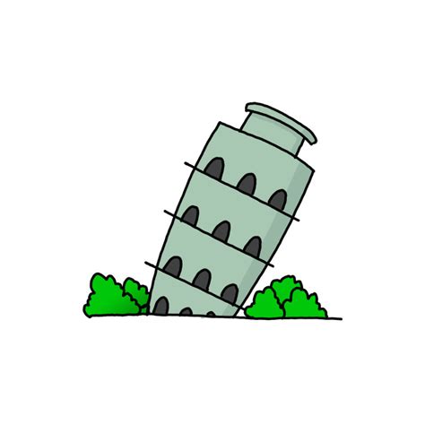 How To Draw The Leaning Tower Of Pisa Step By Step Easy Drawing