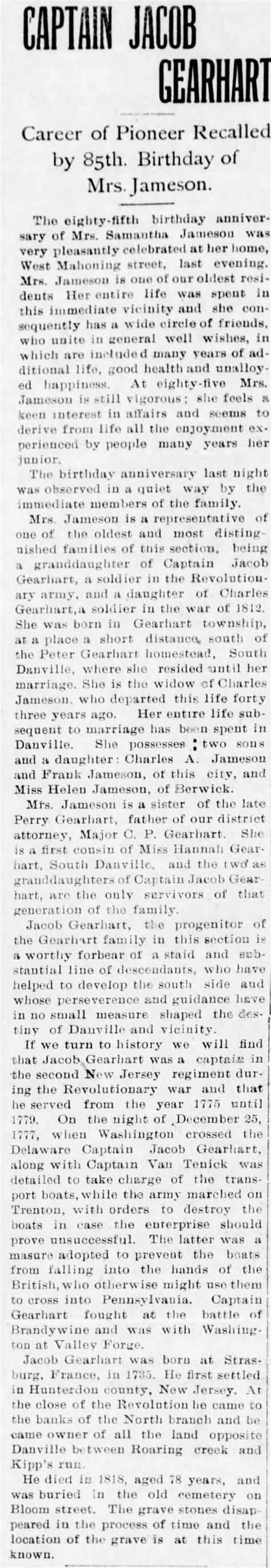 Capt Jacob Gearhart Ii 1735 1813 Find A Grave Memorial