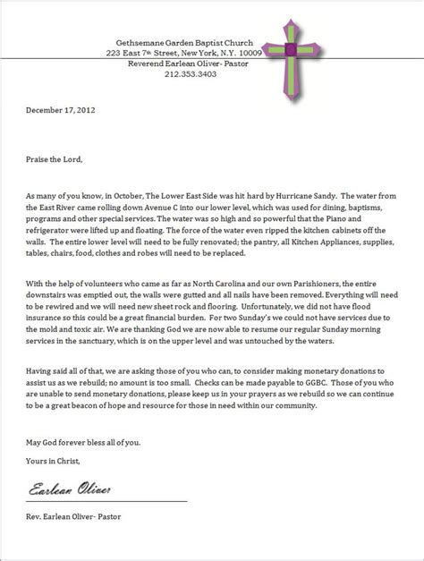 Sample Letter Asking For Donations For Church Amulette