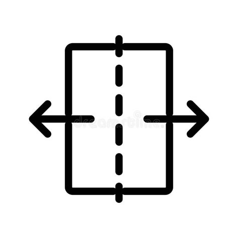 Separating Arrow In Two Part Icon Linear Logo Mark In Black And White Stock Illustration