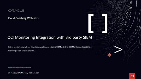 Oci Monitoring Integration With 3rd Party Siem Youtube