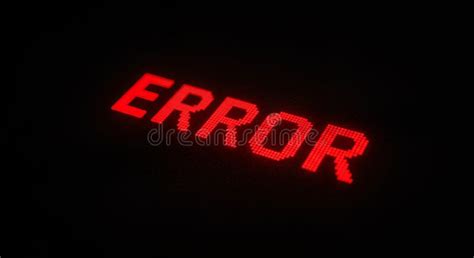 Error Message Red Pixelated Error Text Display On Black Screen Digital Glitch Tech Failure