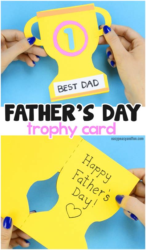 Fathers Day Trophy Card With Printable Trophy Template Easy Peasy