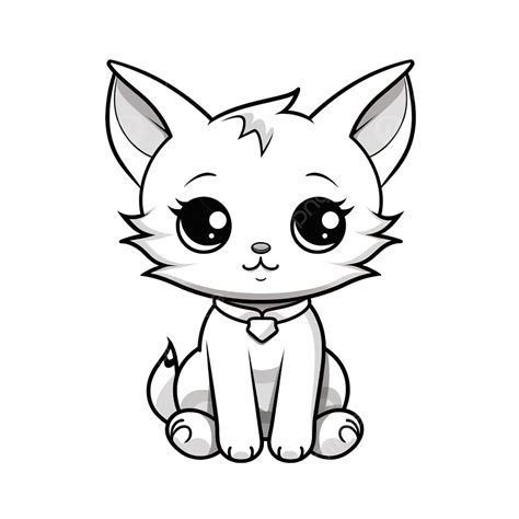 Desenho De Gato Desenho Animado Kawaii Anime Bonito Para Colorir