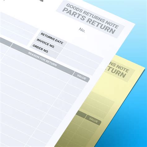 Parts Return Goods Return Note Ncr Printed From £54