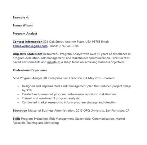 7free Program Analyst Resume Examples Guide Expert Tips For Success