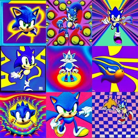 Sonic Hedgehog Surreal Sharp Detailed Professional Stable