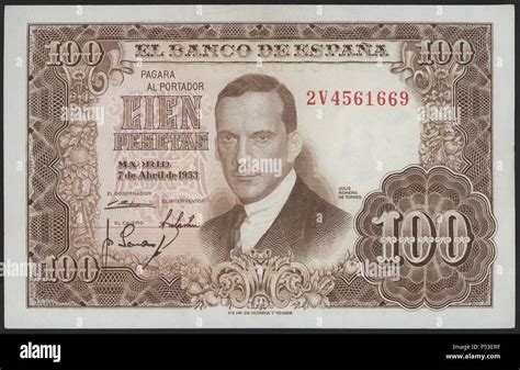 Billete del Banco de España por valor de Cien pesetas Retrato de Julio