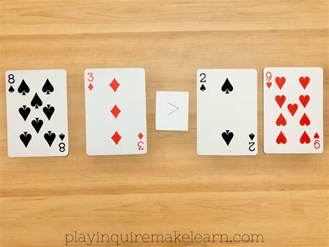 Greater And Less Than With Cards Play Inquire Make Learn