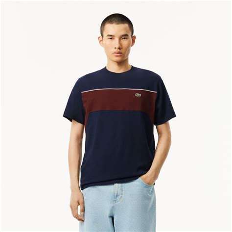 Lacoste Color Block Cotton Jersey T Shirt Mens T Shirts Saldi
