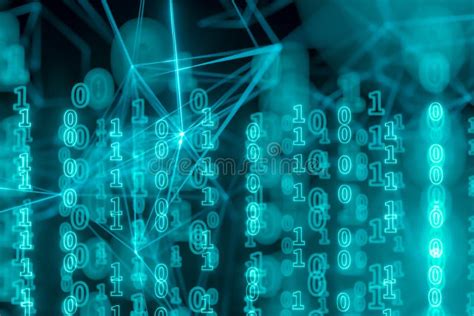 Digital Binary Data And Streaming Binary Code Background 3d Rendering Stock Illustration