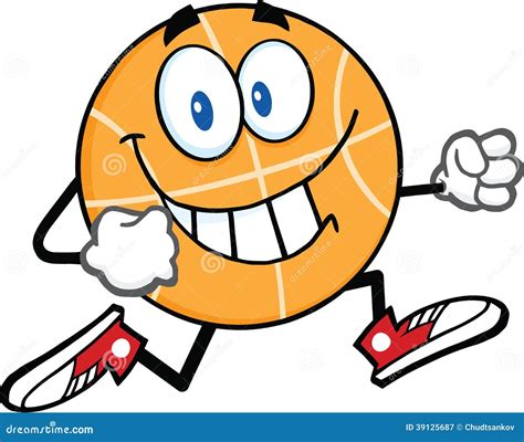 Corredor De Sorriso Do Personagem De Banda Desenhada Do Basquetebol