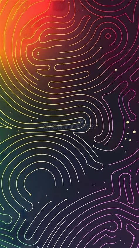 Abstract Wavy Lines With Gradient Colors On A Dark Background Stock Illustration Illustration