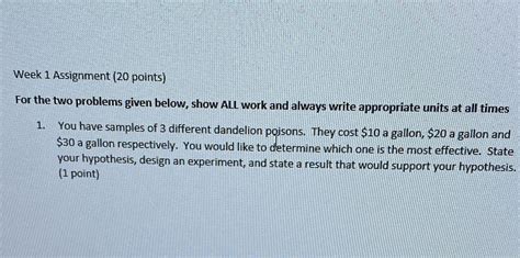 [solved] week 1 assignment chemistry chamberlain week 1 assignment 20